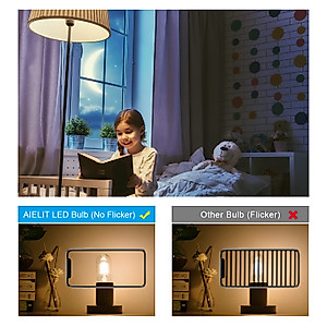 AIELIT 40 Watt Equivalent LED Bulb, E26 Base, Energy Efficient 4W, Soft Warm White 3000K Dimmable 400lm Tubular T14 T45 Edison LED Light Bulbs for Pendant Sputnik Vanity Chandeliers Ceiling, 4 Pack