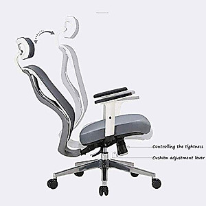 FKSDHDG Comfortable Office Chair Back Ergonomic Chair Swivel Office Chair with Head Support Adjustable Arms (Color : OneColor)