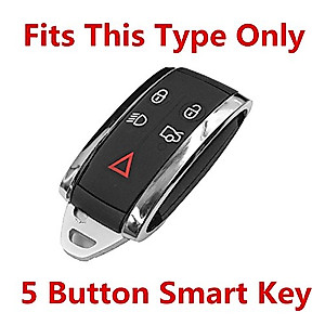 Rpkey Leather Keyless Entry Remote Control Key Fob Cover Case protector For Jaguar X S-Type XF XK XKR 5B KR55WK49244 KR55WK45694