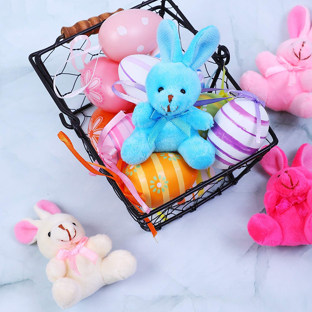 Elcoho 12-Pack Easter Plush Bunnies - Stuffed Animal Toys, Egg Fillers, Party Favors
