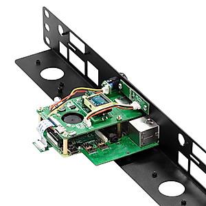 UCTRONICS Ultimate Rack with PoE Functionality for Raspberry Pi 4, 19" 1U Rackmount with PoE HAT, All IO on One Side, OLED Display, Power Switch, and Cooling Fan