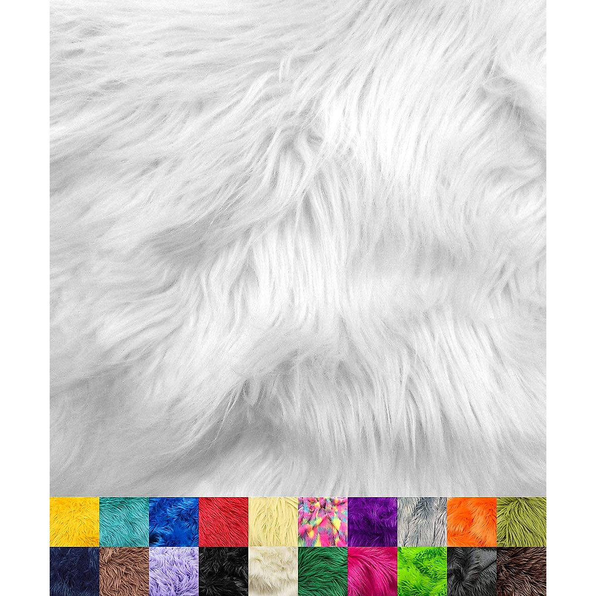 Barcelonetta | Faux Fur Fabric | by The Piece | Pre-Cut | Faux Fur Squares | Fur Fabric for Arts & Crafts, Costume, Decoration, Upholstery, Cushion (White, 10" X 10")