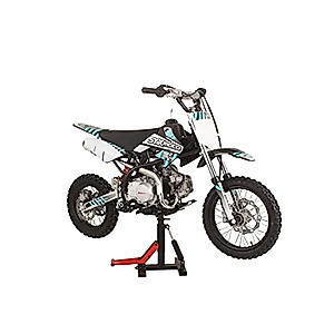 SYX MOTO 125cc Dirt Bike for Teens 12+yrs 4-Stroke Gas-Powered Dirt Bike Off-Road Motorcycle Electric Start Fully Automatic Transmission, Roost 125-1f, Black/Blue