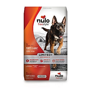 Nulo All Natural Dog Food: Freestyle Limited Plus Grain Free Puppy & Adult Dry Dog Food - Limited Ingredient Diet for Digestive & Immune Health - Allergy Sensitive Non GMO Turkey Recipe - 10 lb Bag