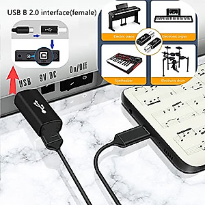 USB C to B Adapter,【3-Pack】 Tpenod Female USB C to MIDI Converter，Compatible with MIDI，Printers，Chromebook Pixel，Electric Piano,Synthesizers and Devices /laptops with Type-c Port., black