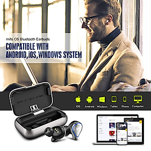 True TWS Stereo Wireless Earbuds 05 Plus by MIFO,APT-X Bluetooth 5.0 Wireless Sport Headphones with 2600mAh Charging Case,CVC6.0 Deep Bass Wireless Earphones Bulit-in Mic Headset, One-Step Pairing