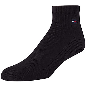 Tommy Hilfiger Men's Athletic Socks - Performance Cushion Quarter Cut Ankle Socks (6 Pack)
