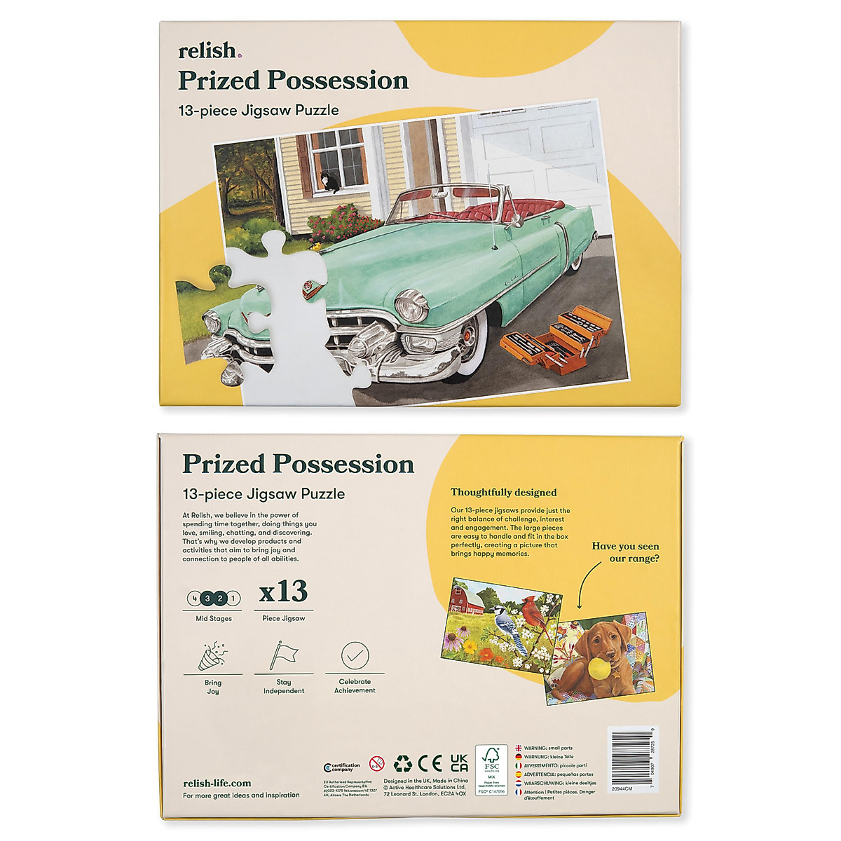 Relish Large Piece Puzzles for Seniors, 13 Piece Prized Possession Jigsaw Puzzle, Dementia Products for Elderly