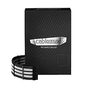 CableMod C-Series Pro ModMesh Sleeved 12VHPWR Cable Kit for Corsair Type 4 RM Black Label/RMi/RMX (Black + White)