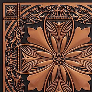 From Plain To Beautiful In Hours 337ac-24x24-25 Helena PVC 2' x 2' Lay-in or Glue-up Ceiling Tile (Covers / 100 sq.ft), Antique Copper, 25