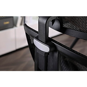 HOMESTOOL Office Chair Ergonomic Desk Chair with 2-axis Adjustable Lumbar Support, Carbon Fabric Mesh Chair PC Computer Chair High Back Office Chair with Waterfall Seat 330lbs Capacity Black