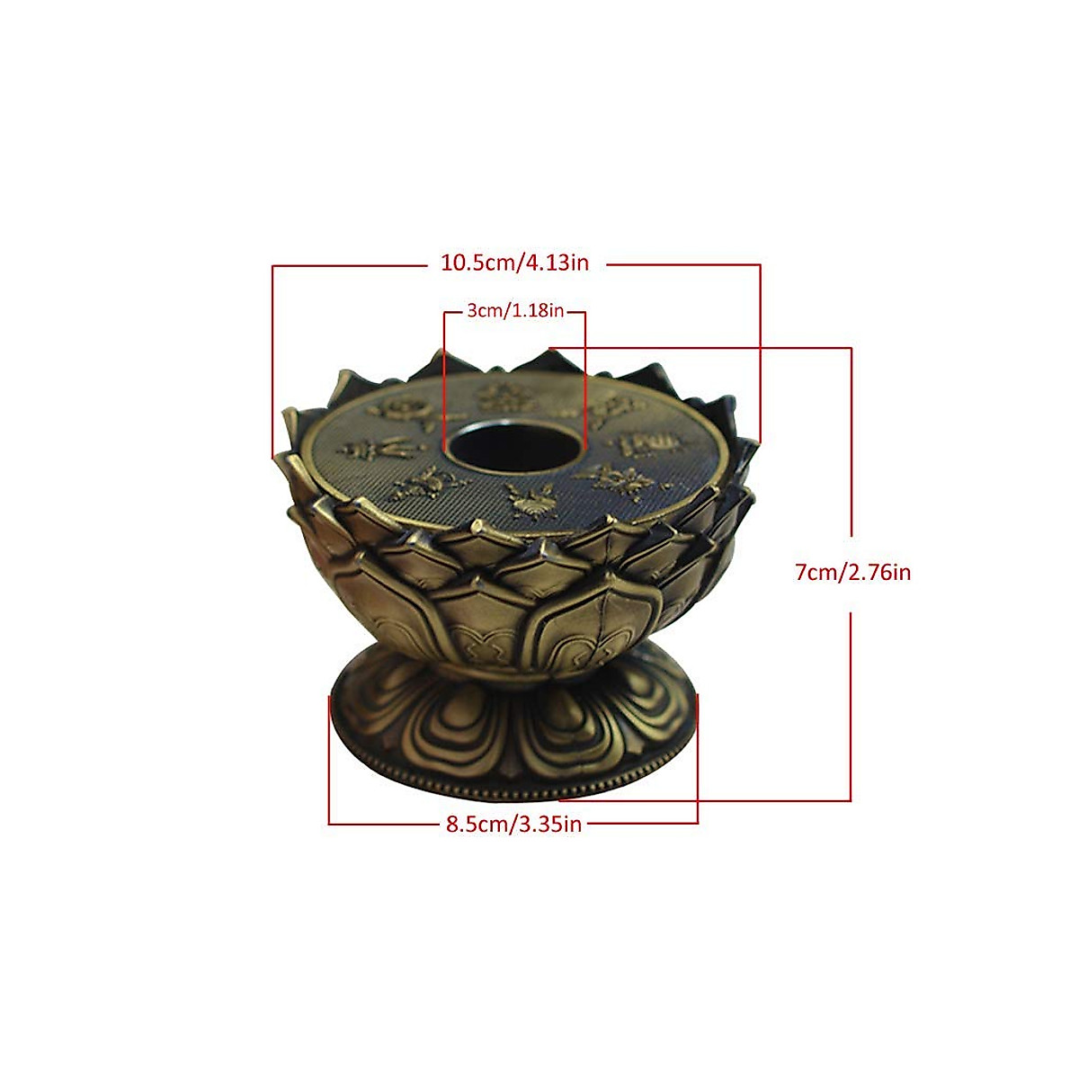Tibet Tibetan Buddhism Buddha Prayer Wheel Display Stand - Hand Held Prayer Wheel Base Stand, Hand Held Prayer Wheel Holder for Hand Held Prayer Wheel(NO Prayer Wheel) (Bronze)