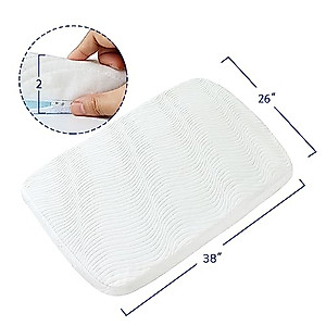 Pack and Play Mattress Topper 38" x 26", Waterproof Bamboo Cover and Dual Sided (Firm for Babies) & Soft Memory Foam (for Toddlers) Pack n Play Mattress Pad/Playard/Playpen Mattress Topper