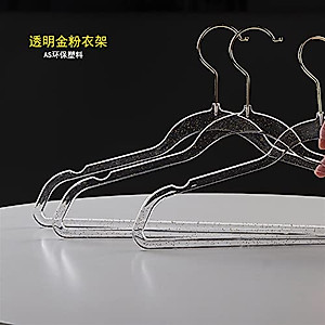 XIAOBAWAN Space Saving Clothes Hangers 5 Pcs Clear Acrylic Clothes Hanger with Gold Hook Transparent Shirts Dress Child Adult Universal Hanger (Color : Gold, Size : 40cm)