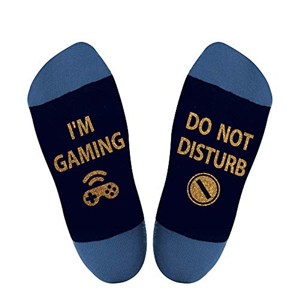 Funny Gamer Gaming Socks for Men Women Boys - Do Not Disturb Gaming Novelty Cotton Crew Socks, Gamer Gift for Mens Teen Boys, Game Lovers Valentines Day Christmas Gift Stocking Stuffers- Blue