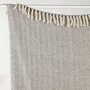 THE ART BOX Brown Throw Blanket for Sofa and Couch Cotton Reversible Chevron Striped Farmhouse Bed Throws Boho Indian Decorative Arm Chair Settee Cover - 50x60 Inches