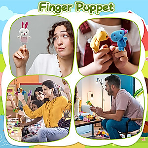 12 PCS Finger Puppets Set Mini Stuffed Animals Finger Puppet for Storytelling Playing Teaching Shows Playtime Schools Birthday Party Favor Supplies
