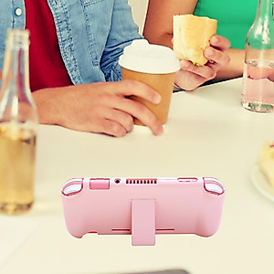 GUTIAL Accessories Bundle for Nintendo Switch Lite - Cute Kawaii NS Lite Accessories kit for Grils Boys Kids with Carrying Case, Cartoon Cover Case, Screen Protector, Stand - Pink