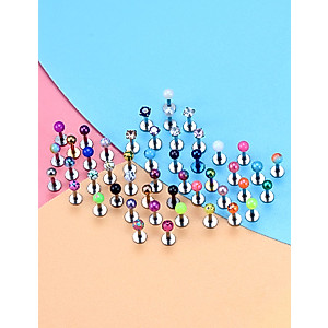 Vsnnsns 16G Cartilage Earrings Tragus Earrings Studs for Women Stainless Steel Cubic Zirconia Stud Earrings Forward Helix Hoop Earrings Piercing Jewelry for Women 6mm