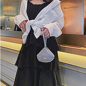 TOPCHANCES Women's Triangle Bling Clutch Purses and Handbags, Rhinestone Evening Bags and Clutches for Women Gilrs (Silver)