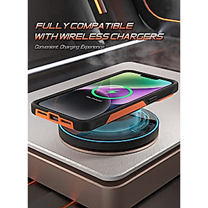 Poetic Neon Series iPhone 14 Case, Dual Layer Heavy Duty Tough Rugged Light Weight Slim Shockproof Protective Drop Protection Phone Case 2022 New Cover for iPhone 14 (6.1 Inch), Orange