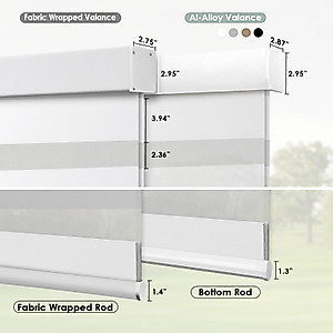 Yoolax Motorized Zebra Blinds Works with Alexa, Motorized Blinds with Remote Custom Size, Privacy Electric Blinds Zebra Blinds for Windows (White Matte)