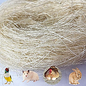 kathson Bird Nesting Materials Coconut Fiber Bird Nest Bedding Material Warm and Breathable Linen Silk for Bird Small Animals (6 Pack)