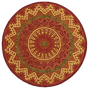 LR Resources Area Dazzle LR54059-RUS40RD Rust X 4 ft Plush Indoor Round Rugs, 4' x 4'