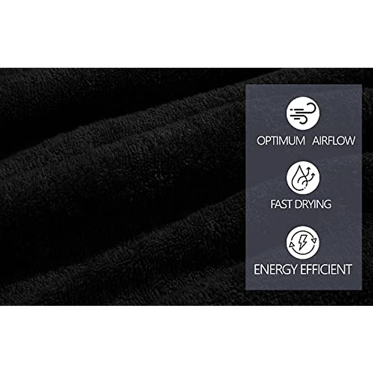 Monark Linen Bath Towel Black 24x48 Pack of 6 Bath Towel Set, Cotton Terry Towels for Bathroom, Quick Dry, Lightweight, Highly Absorbent, Soft Feel, Pool, Spa, Gym, Hand Towel for Daily Use