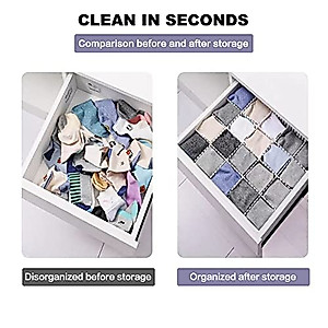 Drawer Dividers Adjustable Organizer 32Pcs - Suitable for Socks,Underwear,Makeup,Tidy Kitchen, Bedroom,White Dresser