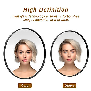 USHOWER 2-Pack Black Round Circle Bathroom Mirrors 24-inch for Wall Decor with Metal Frame, Bathroom Vanity Mirror, Entryway Mirror