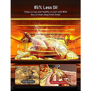 Air Fryer Toaster Oven, SWIPESMITH 24-in-1 Convection Air fryer, 26-QT XL Capacity, Digital Countertop Oven with 100 Recipes, Accessories, Touch Control, 1700W