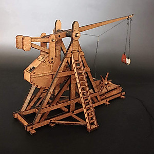 YAQUMW The Mini Counterweight Trebuchet Europe Medieval Siege Equipment Chariot Catapult Weapons DIY 3D Wooden Puzzles Model Kits for Adults STEM Projects Tabletop Toy