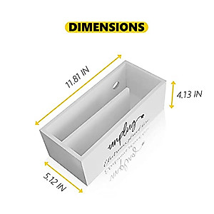 CHONIC Unplug Box, Farmhouse Style Be Present Phone Box, Cell Phone Basket for Home, Wood Mobile Phone Jail, Family Time Out Charging Station for Phone Tablet Electronics Holder (White)