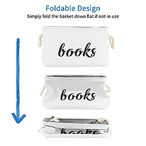 GIRVEM Books Storage Basket, Organizer Box for Baby, Kids or Pets - Storage Bins