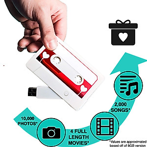 The Original MASHTAPE--Heart Balloon Design for Loved One, 8GB USB Cassette Flash Drive