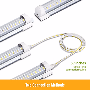 SpeePlant Led Shop Lights 4FT 4 Packs, 50W 5800LM 6500K, Linkable 4ft Led Shop Light, Super Bright 4 Foot Led Shop Lights for Workshop, V Shape 4 ft Led Light Fixture, Double Row Led Tube Lights
