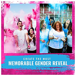 Color Blaze Baby Gender Reveal Powder - 1lb Blue & 1lb Pink Colored Power for Boy or Girl - For Car & Motorcycle Burnout, Color Toss, Photoshoot, and Festival - Pack of 2 Bags with 1 pound - Blue/Pink
