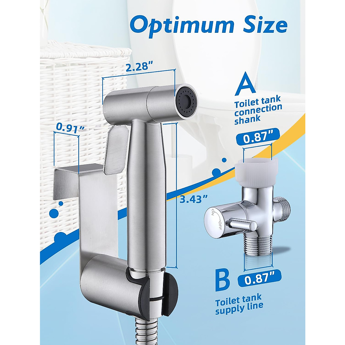2 Packs BRITULIF Bidet Sprayer for Toilet, Hand Sprayer Bidet with Adjustable Jet Spray for Toilet Handheld Bidet Cloth Diaper Sprayer Set Muslim Shower Bidet Handheld-Easy to Install
