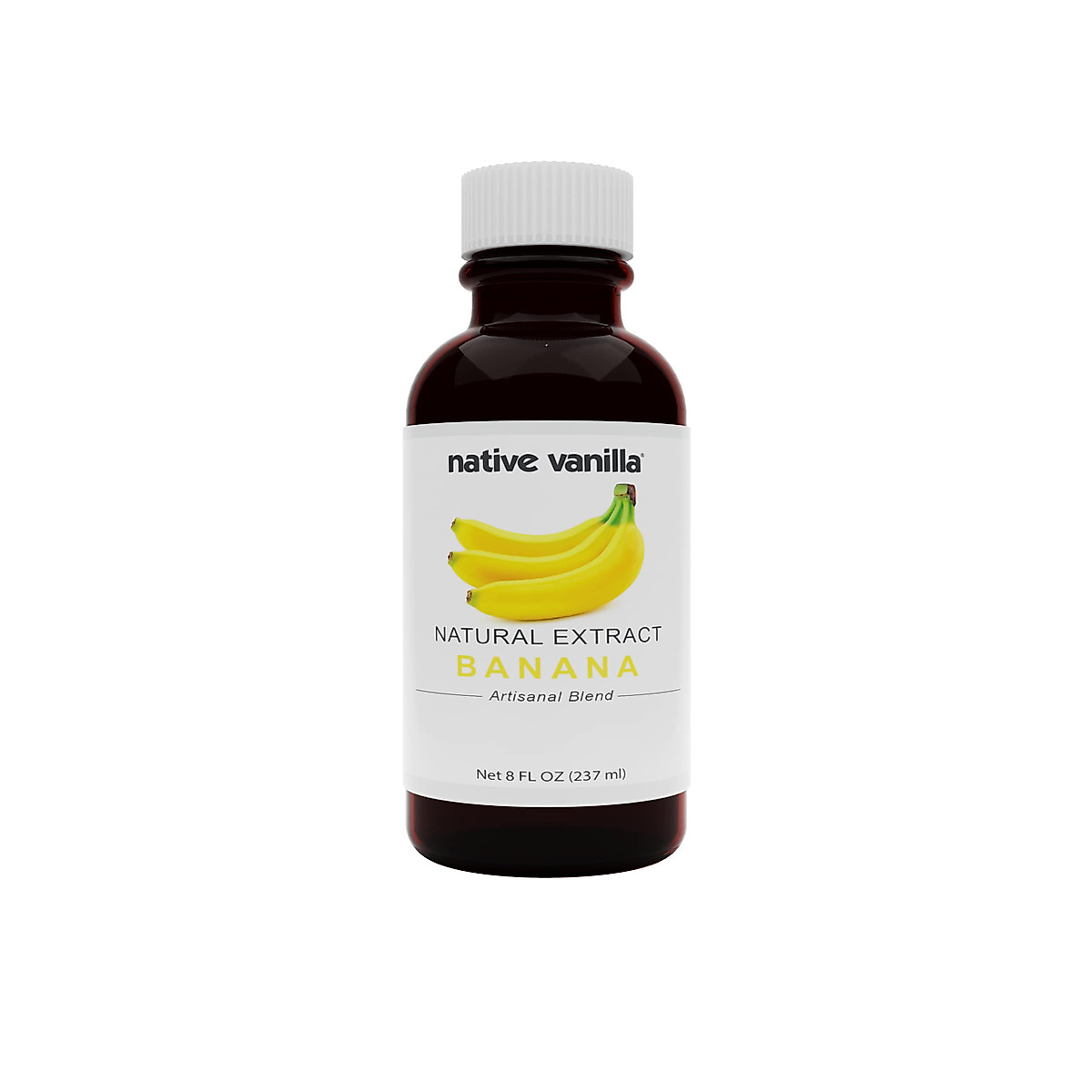 Native Vanilla - Pure Banana Flavor - 8 Fl Oz - Pure Flavors and Extracts - Perfect for Cooking, Baking, and Dessert Crafting