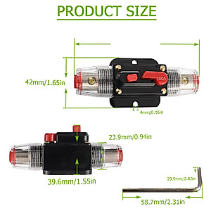 EPLZON 150A Circuit Breaker Switch 150 AMP Fuse Inline Holder 12V to 48V DC Manual Reset Button for Car Audio Sound Amplifier System RV Home Marine Boat Truck