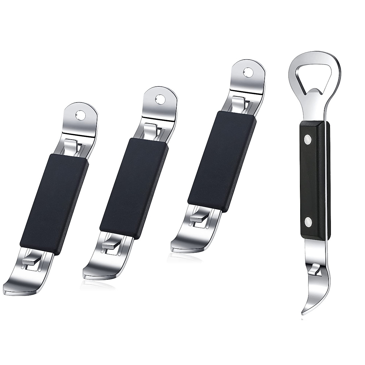 3 Pieces Magnetic Bottle Openers Can Opener Classic Beer Opener Stainless Steel Small Bottle Opener Can Tapper with Magnet & Can Punch Bottle Opener, Manual Stainless Steel Can Opener