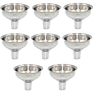 2Pcs Silver Small and Stainless Steel Funnel Suitable for Kinds of Hip Flasks Wine Pot Filler Attractive Design Funnels Specialty Tools and Gadgets 9MM