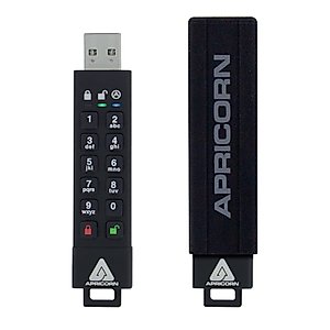 Apricorn Aegis Secure Key 3Z 8GB 256-bit AES XTS Hardware Encrypted FIPS 140-2 Level 3 Validated Secure USB 3.0 Flash Drive (ASK3Z-8GB)
