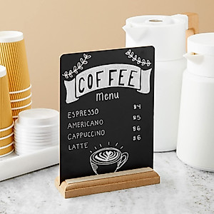 Mini Chalkboard Signs with Stand for Table Decorations, Food Signs, Message Boards, 6 x 8 in (6 Pack)