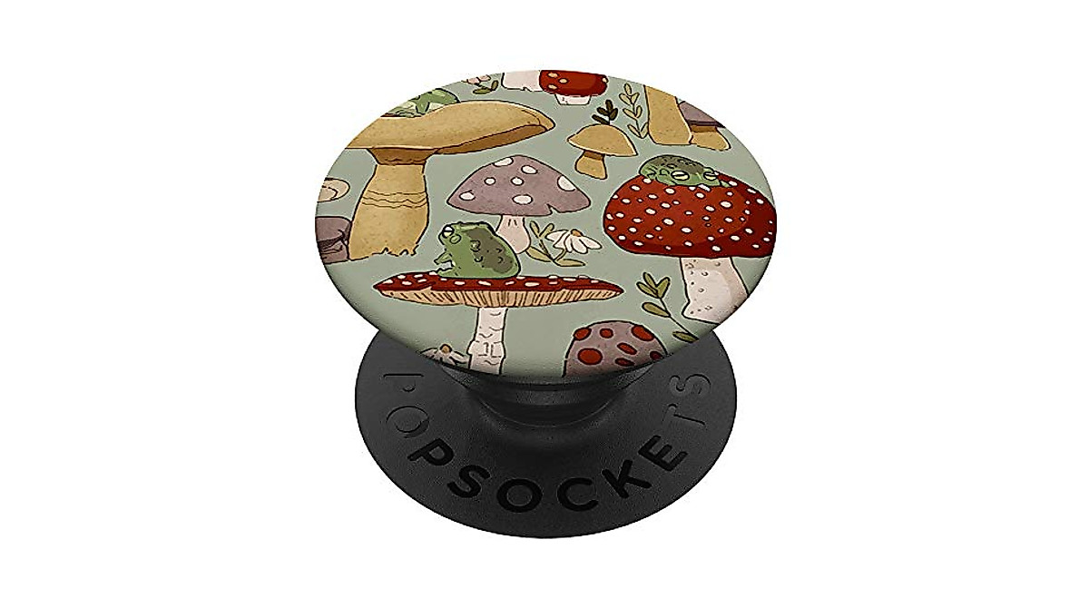 Cute Cottagecore Frog & Mushroom PopSockets PopGrip for Nature Lovers