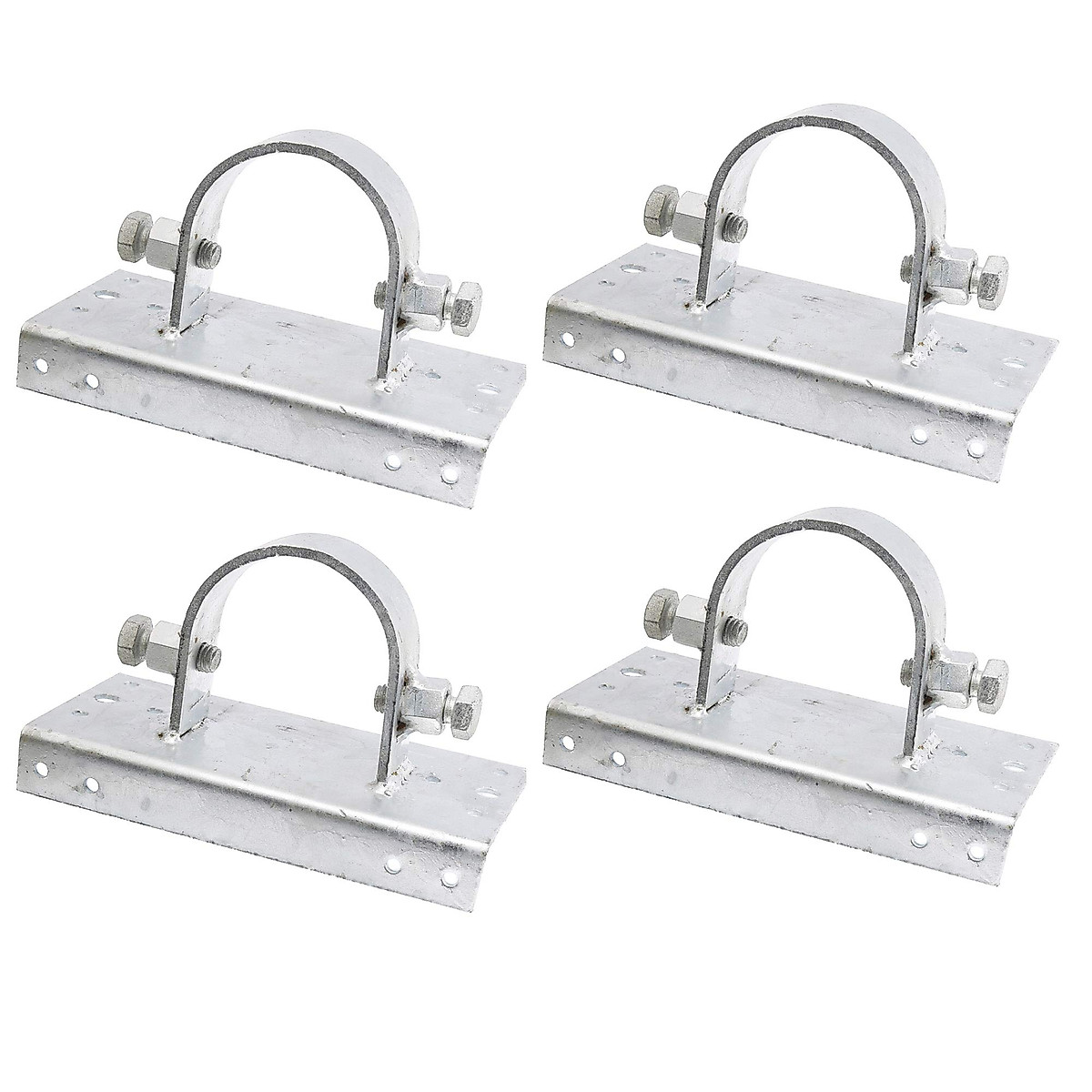 Chain Link Fence 2 1/2" [2 3/8" OD] x 6" Wood to Steel Post Adapters | Adapter Brackets | Wood Fence Steel Post Bracket (Pack of 4)