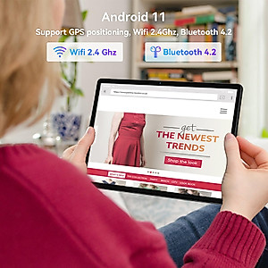 Android Tablet, 10.1inch Tablet with GPS, 6000mAh Battery Tablet for Kids, Google GMS Certified, Dual Camera, HD Screen, WiFi, Bluetooth (LeoPad10)