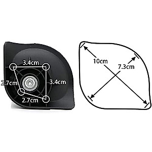 Zoofen Couple of Mute Replacement Luggage Suitcase Wheels Multi-Size Swivel Wheels(W045)