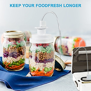 Mason Jar Vacuum Sealer Kit for FoodSaver - Food Saver Jar Sealer Attachment,Food Storage with Accessory Hose for Regular and Wide Mouth Mason Jars